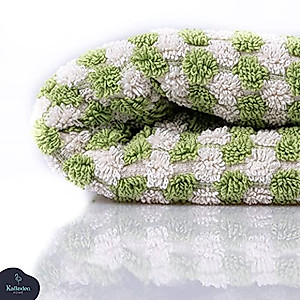 Organic Turkish Cotton Hand Towels for Bathroom | 17 x 35 Inches | Large Soft Plush Fluffy Highly Absorbent Towels for Kitchen, Hand and Face | Decorative Boho Hand Towel (Green, Hand Towel)