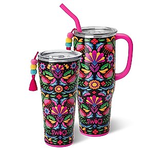 Swig Life Caliente Mega Set | 40oz Travel Mug with Handle and Lid + 32oz Triple Insulated Tumbler with Lid | Stainless Steel, Dishwasher Safe, Cup Holder Friendly Mug