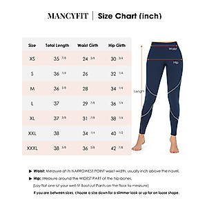 MANCYFIT Thermal Pants Women Fleece Lined Leggings Womens Thermal Underwear Bottoms Contrast Color Stitching Winter Leggings Navy and White Lines X-Small