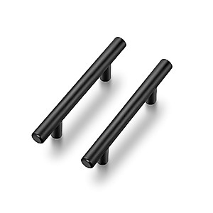 10 Pack 5 Inch Length Kitchen Cabinet Handles with 3 Inch Hole Center Matte Black Cabinet Pulls Stainless Steel Drawer Pulls,Cabinet Knobs for Dresser Drawer
