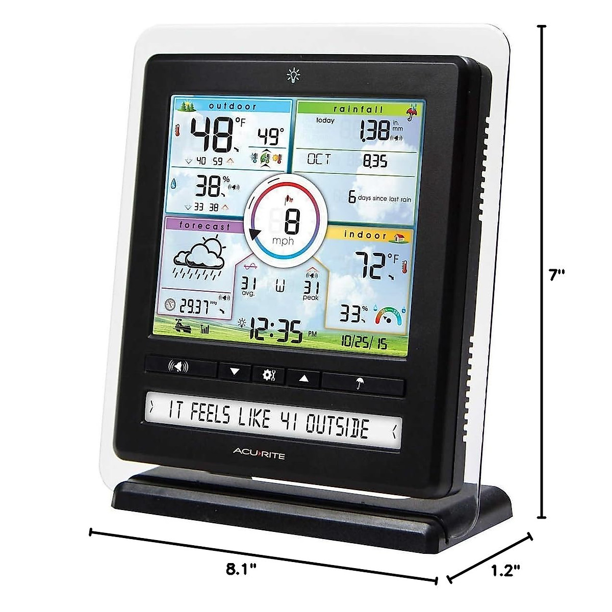 AcuRite Iris (5-in-1) Wireless Indoor/Outdoor Weather Station with Remote Monitoring Alerts for Weather Conditions (01536M)