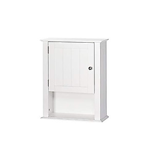 RiverRidge, White Ashland Single Door Wall Mount Cabinet with Shelves