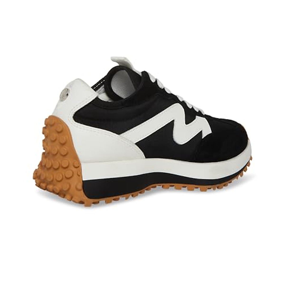 Steve Madden Women's Campo Sneaker, Black/White, 8.5