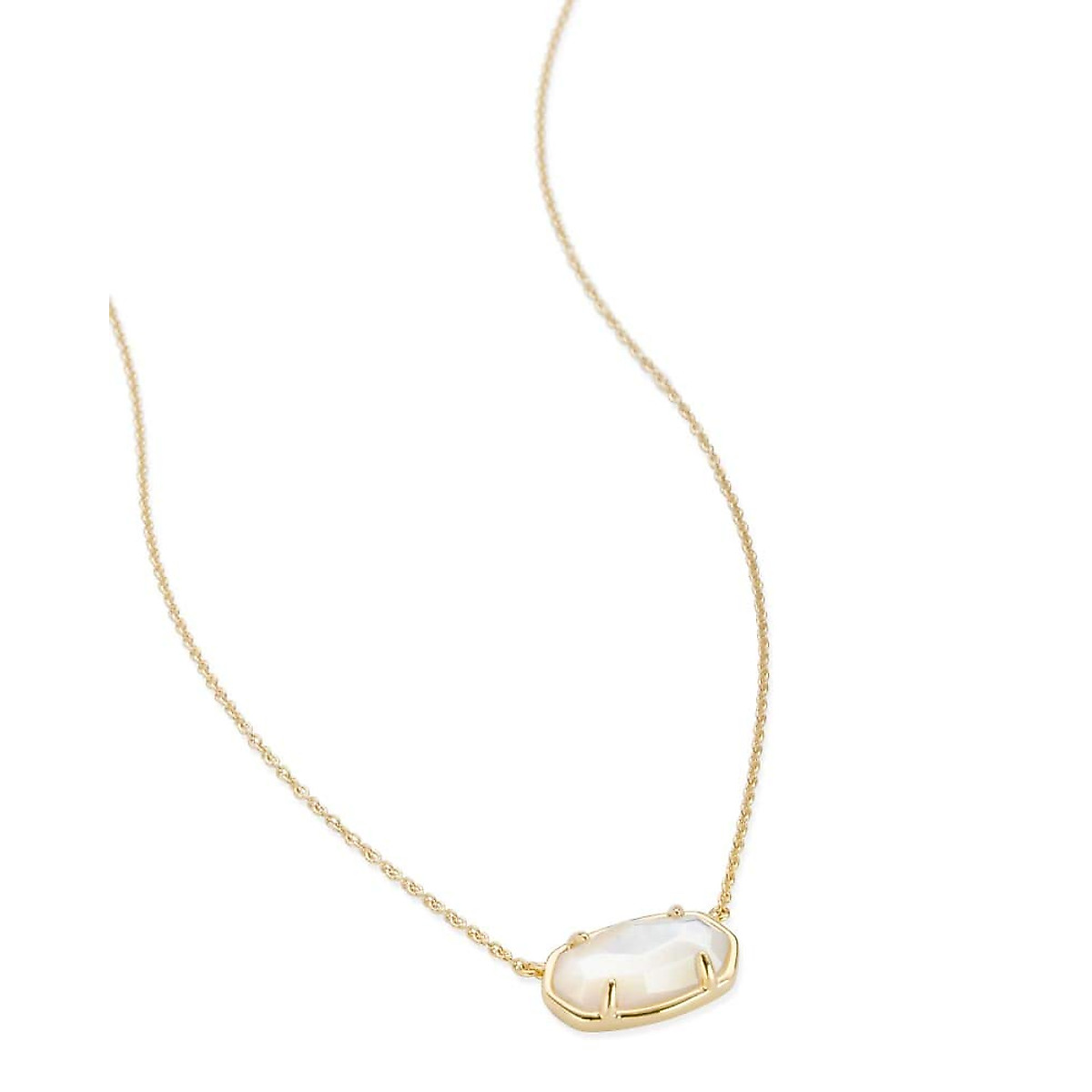 Kendra Scott Elisa Pendant Necklace in 18K Gold Vermeil, Ivory Mother of Pearl Gem, Fine Jewelry for Women