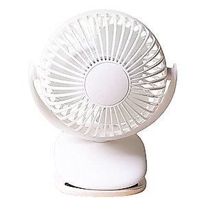 Yirepny Rechargeable Clip on Fan, USB Fan Mute Natural Wind Summer Desk Clip on Mini Portable Fan, Small Fan with Sturdy Clamp for Home,Office,Outdoor White