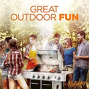 NutriChef Heavy-Duty 5-Burner Propane Gas Grill - Stainless Steel Grill, 4 Main Burner with 1 side burner, 52,000 BTU Grilling Capacity, Electronic Ignition System, Built-in Thermometer - NCGRIL2