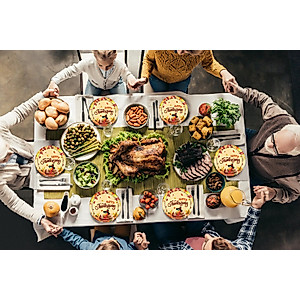 Thanksgiving Party Supplies Tableware Set, Fall Turkey Dinner Plates, Dessert Plates, Napkins for Happy Thanksgiving Party Decorations, Serve 16