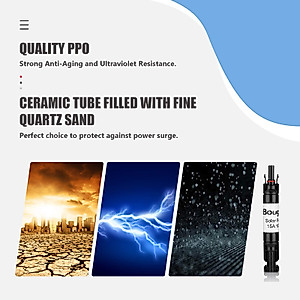 BougeRV 5PCS 15A Solar Fuses Holder Inline, 5PCS PV Inline Fuse Holders 15 Amp for Solar Panel and Solar Controller, Waterproof Solar Fuse Connector, Solar Surge Protection Device