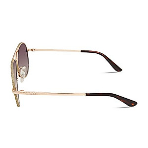 GUESS Women's Classic Aviator Pilot Sunglasses, Gold, 58mm