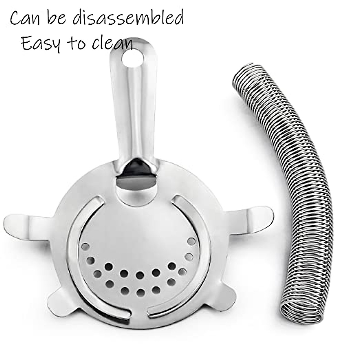 WUWEOT 9 Pack Cocktail Strainer, 4-Prong Stainless Steel Bar Strainer, 6 Inches Silver Bar Tool Drink Strainer with 100 Wire Spring for Bartenders and Mixologists