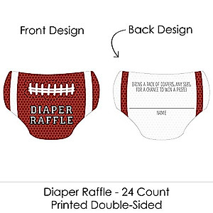 Big Dot of Happiness End Zone - Football - Diaper Shaped Raffle Ticket Inserts - Baby Shower Activities - Diaper Raffle Game - Set of 24
