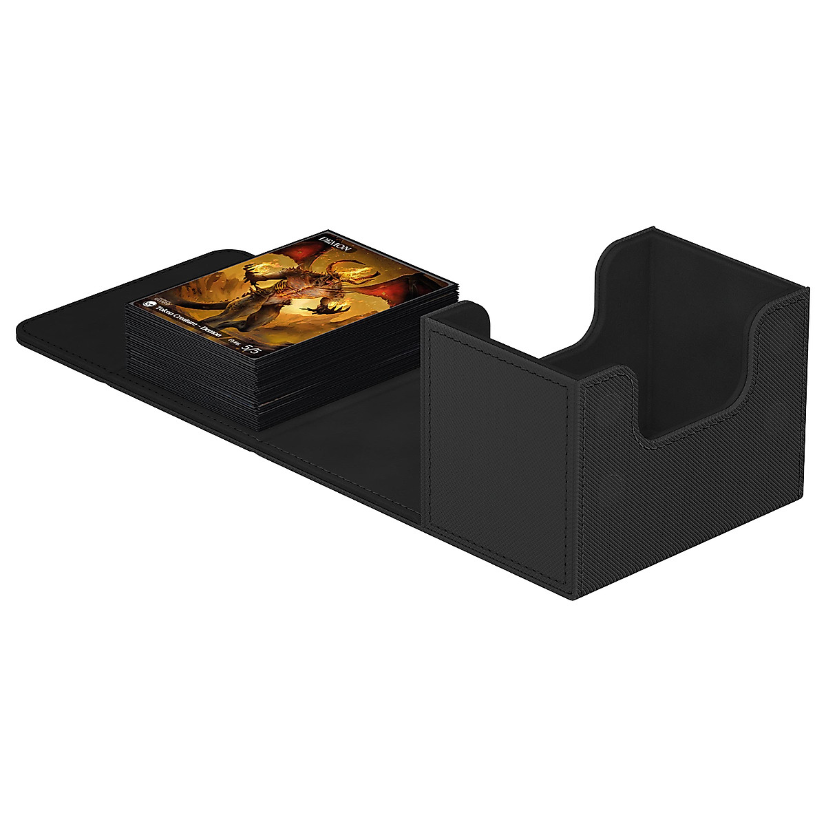 Ultimate Guard Sidewinder 80+, Deck Box for 80 Double-Sleeved TCG Cards, Black, Magnetic Closure & Microfiber Inner Lining for Secure Storage
