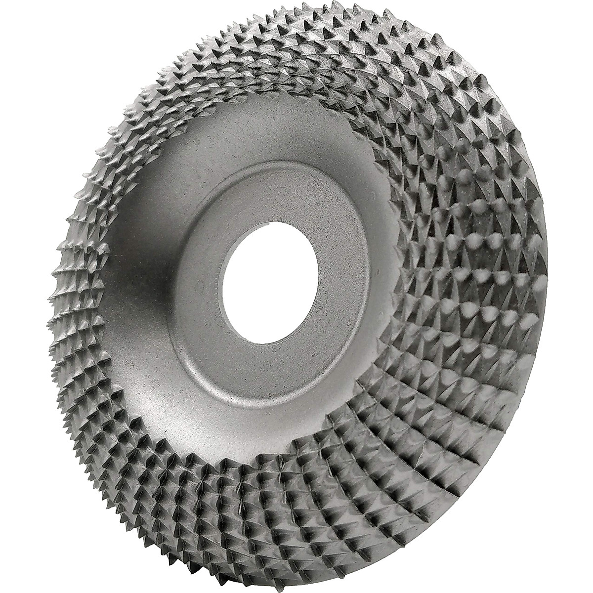 Winbyoan Wood Carving Disc Grinder Shaping Disc 7/8 Inch Bore Wood Tungsten Carbide Grinding Wheel Carving Abrasive Disc for Sanding Carving Shaping (100mm, Arc Type, Silver)