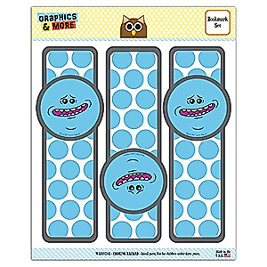Rick and Morty Mr. Meeseeks Face Set of 3 Glossy Laminated Bookmarks