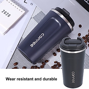 510ML Stainless Steel Insulated Coffee Mug, Coffee Thermos Outdoor with Lid, Vacuum Insulated Office Outdoor Travel Leisure Car Cup(Black)