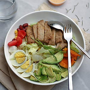 Samsle 30 Oz Pasta Bowls, Blue large Ceramic Salad, Soup, Dinner Bowls Plates, Bowl Set of 6, Oven, Microwave, Dishwasher Safe