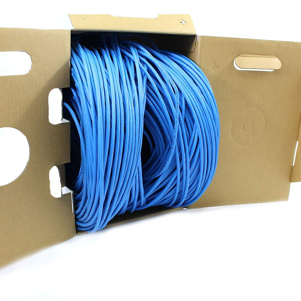 DG Cat6 Riser (CMR), 1000ft, Unshielded, 24AWG, with Spline (+), Solid Bare Copper, 600MHz, ETL Listed, Indoor/Home/Commercial Use, Bulk Ethernet Cable, Blue