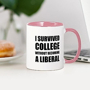 CafePress Survived College Without Becoming Liberal Mugs Ceramic Coffee Mug, Tea Cup 11 oz
