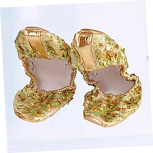 jojofuny 1 Pair Dancing Accessories Scent Booster Laundry Yoga Shoes Ballet Shoes Sequin Gym Shoes Socks for Metallic Slippers Round Ballet Flats Non-Slip Plate Bride