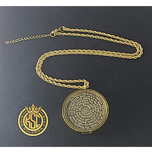 Our Father Prayer + 72 names of God + 1FitAll King Solomon Coin bezel kabbalah seal talisman Necklace