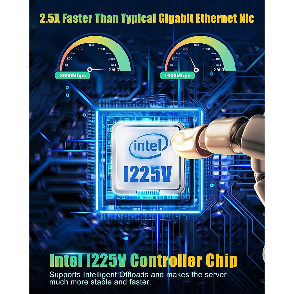 2.5GBase-T PCI Express Gigabit Network Card for Gaming, Streaming, 2.5G/1G/100Mbps PCIe Ethernet Network Adapter RJ45 LAN Controller for PC, Support Windows 10/11, Standard & Low-Profile Brackets