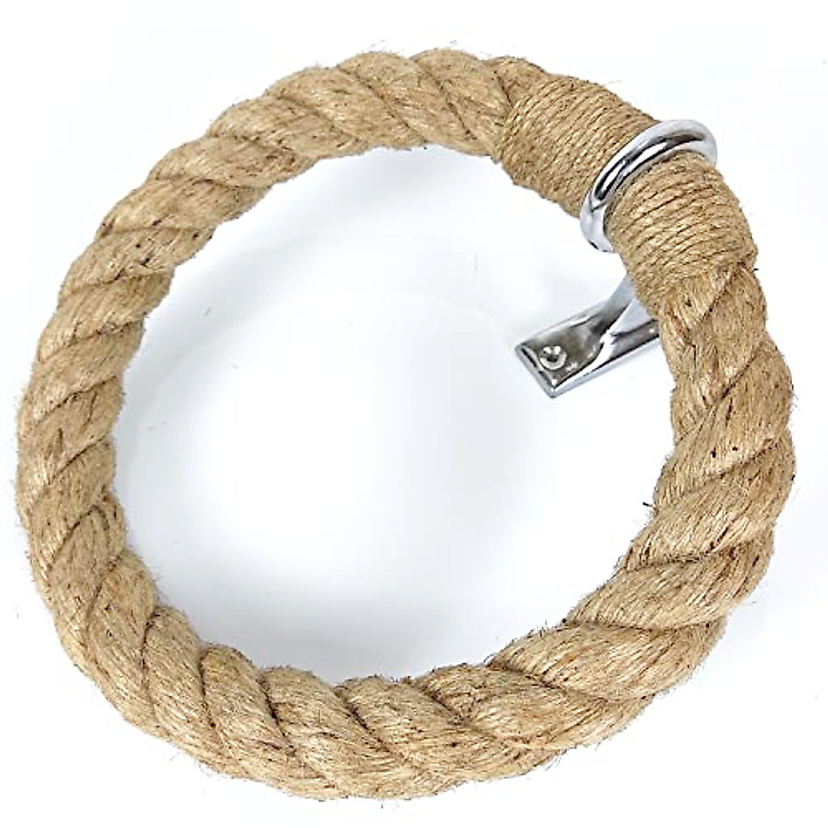 WINTTEN's Heavy Weight Classic Decorative Jute Rope Towel Holder Bathroom Hardware Accessories Towel Rack Round Wall Mounted Towel Ring Bathroom Hand Towel Holder Round Wall, Mounted 8" inches
