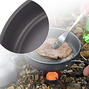 Camping Cookware Mess Kit, Lightweight Hiking Cookware Set with Mesh Bag, Nonstick Aluminum Cooking Kit,Outdoor Pot Pan Kettle Backpacking Mess Kit with Bowls