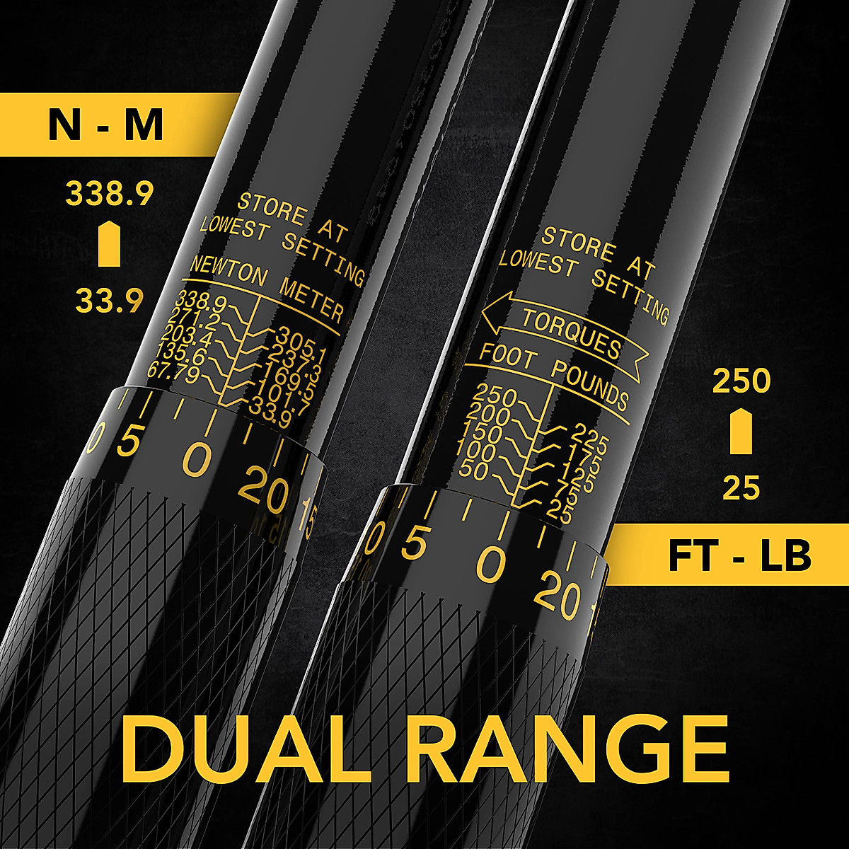 LEXIVON 1/2-Inch Drive Click Torque Wrench 25-250 Ft-Lb/33.9-338.9 Nm (LX-184)