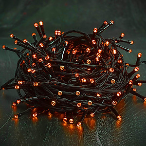 300 LED Halloween Lights, 98.5FT Halloween String Lights with 8 Lighting Modes, Waterproof & Connectable Mini Lights, Plug in for Indoor Outdoor Holiday Christmas Party Bedroom Decorations (Orange)