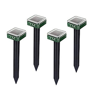 TM Marketplace Solar Sonic Mole Repellent 4 Pack Gopher Repellent Groundhog Detergent Protect Outdoor Lawn and Garden