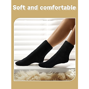 3 Pairs Women Toe Socks Fuzzy Toe Socks Warm Winter Toe Socks Five Toe Socks for Women Men, Size 5-8(Black, White, Beige)
