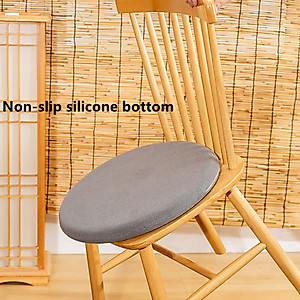 Bar Stool Cushions Round 16 Inch Memory Foam Seat Cushion Non Slip Cushion Cover Japanese Style Tatami Kitchen, Home, Office Chair Pads with Zipper Washable (Beige, 16X1.6 inch)