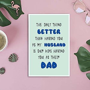 Serviky Sweet Father’s Day Card from Wife, Lovely Best Dad Father’s Day Card for Husband, Novelty Birthday Card for Him
