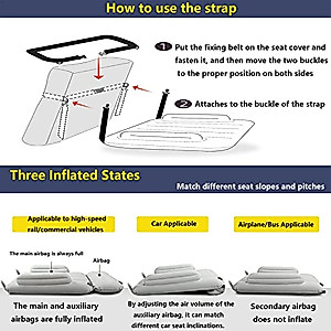 KFBVDR Inflatable Airplane Baby Travel Bed,Plane Bed for Toddler Travel,Seat Belt and Carry Bag Included,Baby Travel Most Airplane Economy Seats(37.4"X18.9"X4.7", Dark Gray)