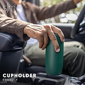 Simple Modern Travel Coffee Mug Tumbler with 360° Lid | Ceramic-Lined Insulated Stainless Steel Cold Brew Iced Coffee Cup | Gifts for Women Men Her Him | Voyager Signature | 16oz | Midnight Black