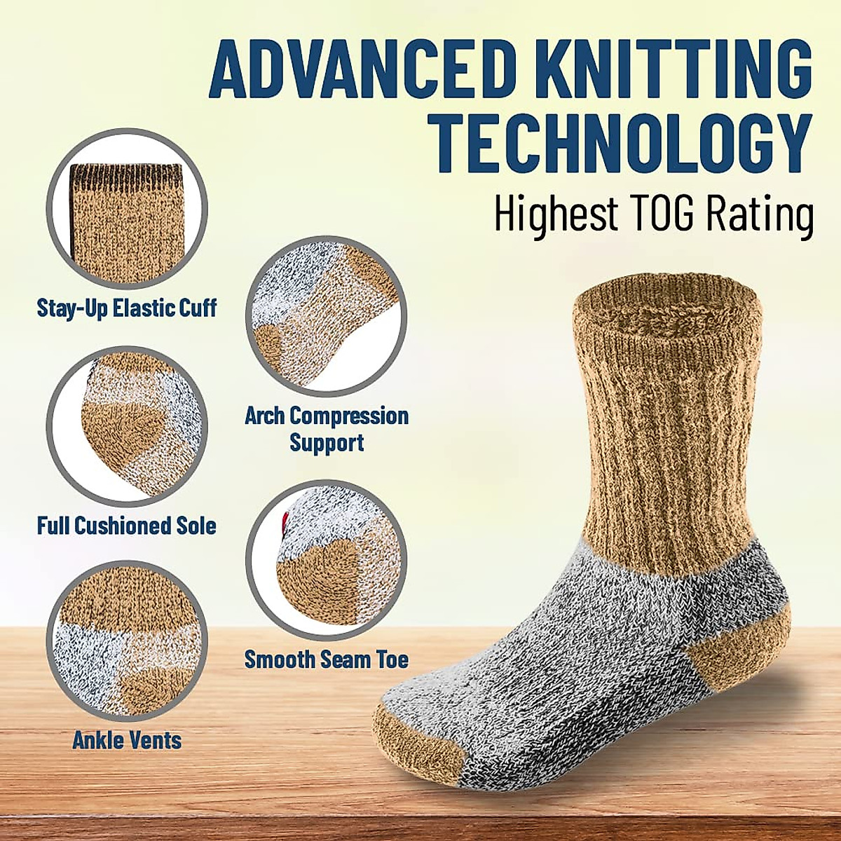 Debra Weitzner Kids Thermal Socks for Boys Girls Warm Winter Boot Socks 2 Pack Insulated Socks