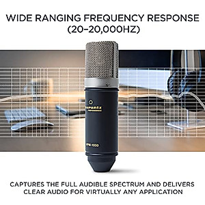 Marantz Professional MPM-1000 - Studio Recording XLR Condenser Microphone with Desktop Stand and Cable – for Podcast and Streaming Projects