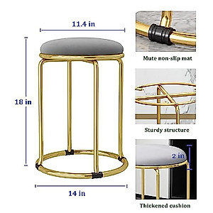 Technology cloth Bar Stool Backless Bar Stools Counter Stools Vanity Stools salon backless bar stools Round Stool Stackable Round Chairs Dining Chairs Set of 5 Pack,for Dinning,Kitchen,salon,Semina.