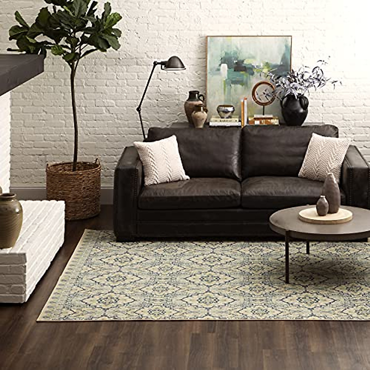 Mohawk Home Woodbridge Santa Ana Floral Printed Area Rug, 5'x8', Tan