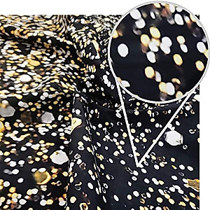 WOLADA 10x8FT Gold Backdrop Glitter Backdrop Gold Spots Bokeh Backdrop Black and Gold Backdrop Wedding Backdrop Gold Backdrop for Parties Vinyl Photography Backdrop 11176