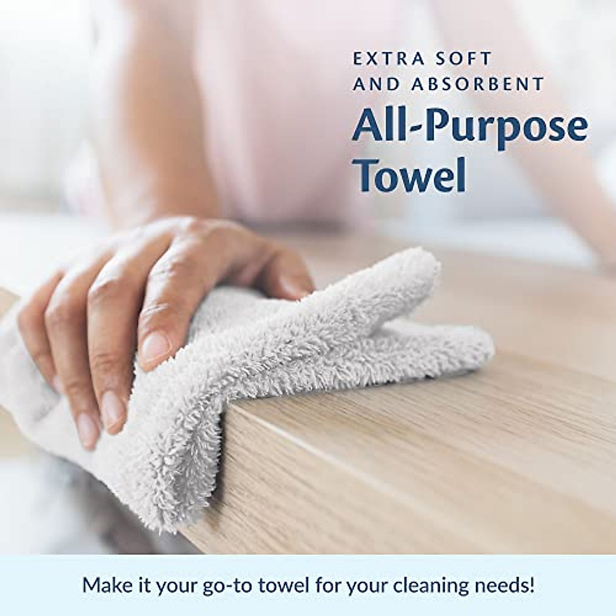 Car Care Essentials Wash Dry and Detail Towels, Set of 12, White, 100% Ring Spun Cotton, 16” X 27”, 4.25 lbs. per dz. Heavy Thick, Premium Multi-Purpose Towels