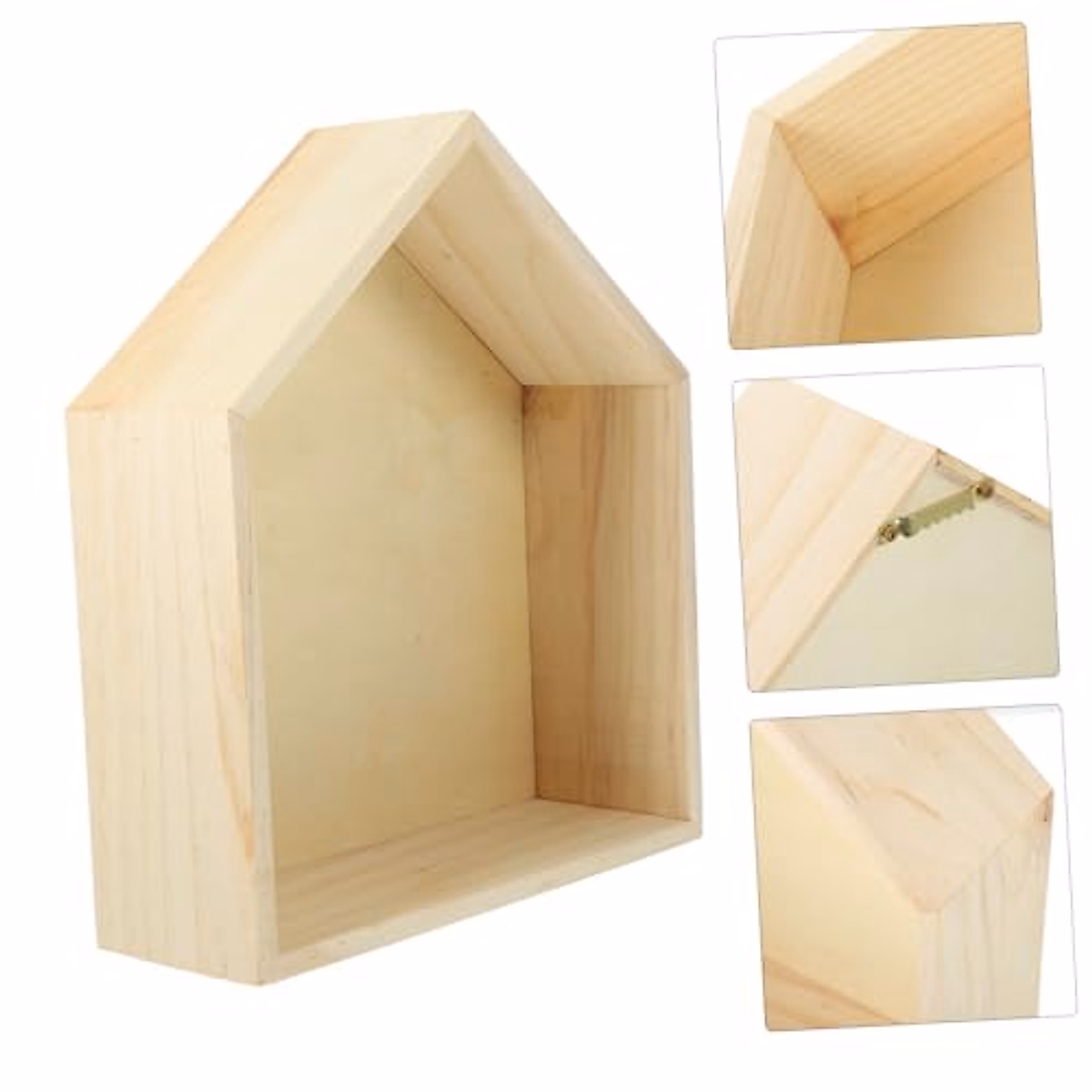 TOPPERFUN Storage Holder Display Shelf Boho Decor Wall Shelf Tiny House Home Decor Display Shelves Home Shelves Kitchen Shelves Floating Bookshelf Wall Mounted Storage Shelf Wall Holder Wood