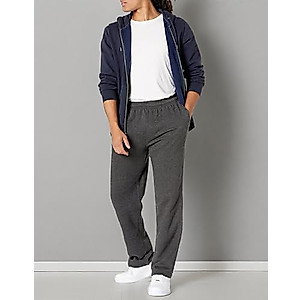 Amazon Essentials Men's Fleece Open Bottom Sweatpant (Available in Big & Tall), Charcoal Heather, Large