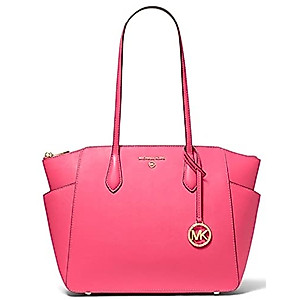 MICHAEL MICHAEL KORS Women's Marilyn Medium Saffiano Leather Tote Bag, Rubin Red