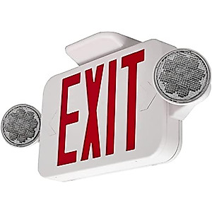 LFI Lights | UL Certified | Hardwired Red Compact Combo Exit Sign Emergency Egress Light | High Output | Remote Head Capable | COMBOJR2RWRH