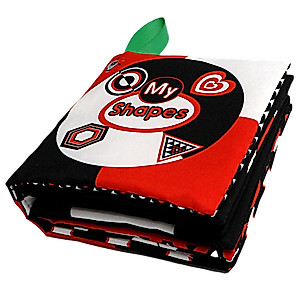 Spruce Lab Educational Soft Baby Books - 6 Cloth Book Set - Early Learning Sensory Development for Babies - Crinkle Touch and Feel Toddler Toy - High Contrast Infant Toys - Boy/Girl Baby Shower 0-2 yr