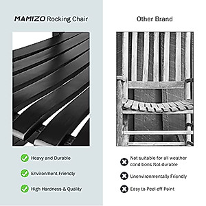 MAMIZO Wooden Rocking Chair Outdoor with High Back,Rocking Chair Indoor Oversized Easy to Assemble for Garden,Lawn,Balcony,Backyard,Porch,Wooden Rocking Chair Set of 4,Porch Rocker 4PCS