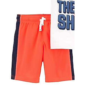 Carter's Infant Baby Boys Outfit Orange Basketball Shirt & Shorts Set NB