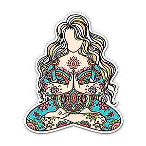 Yoga Girl Love Your Body - 5" Vinyl Sticker - for Car Laptop I-Pad - Waterproof Decal