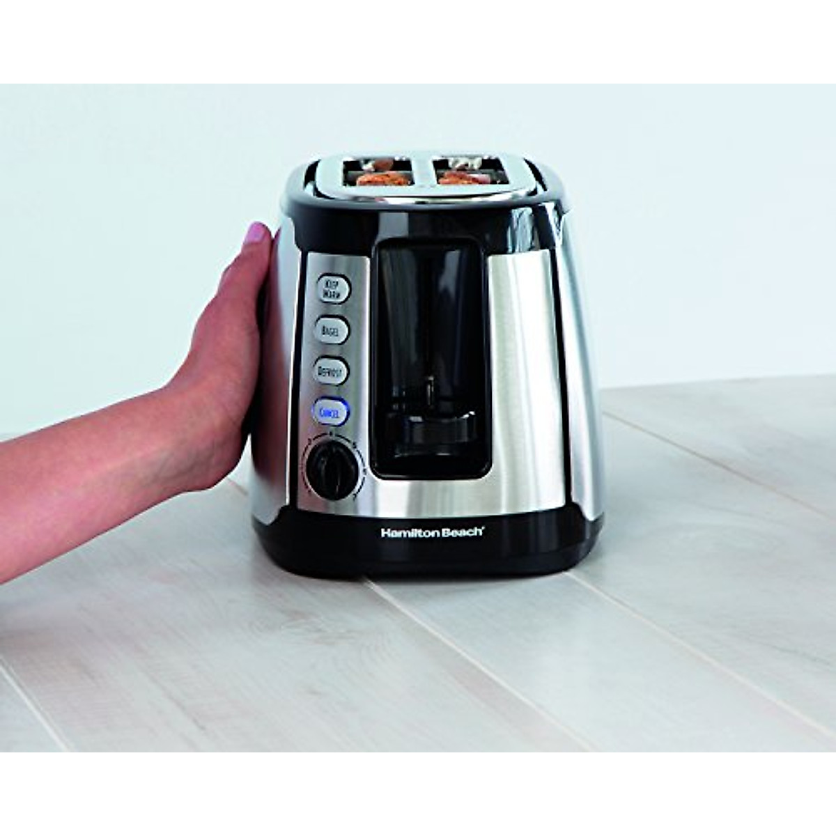 Hamilton Beach Keep Warm 2 Slice Toaster, Silver with Black (22811)